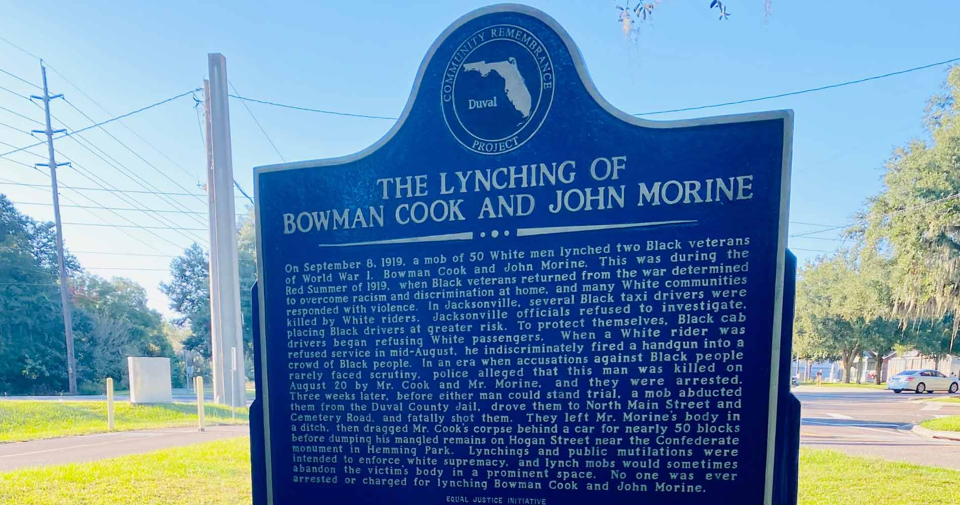 Historical Marker Dedicated for Veterans Lynched in Jacksonville, Florida